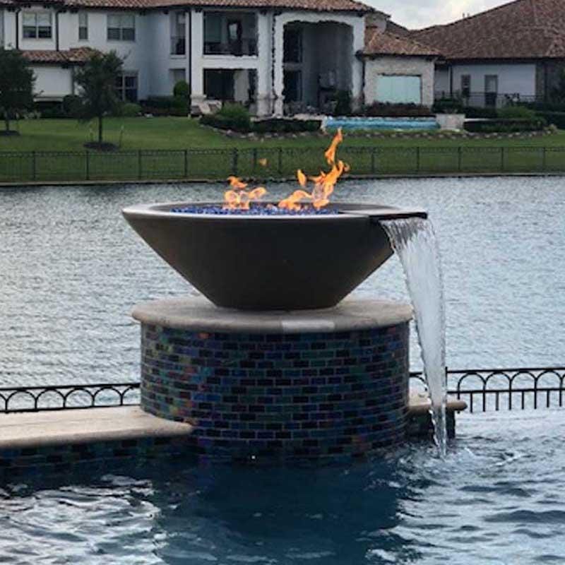 Fire Water Features Swimming Pool Modern Pool & Fire Wall